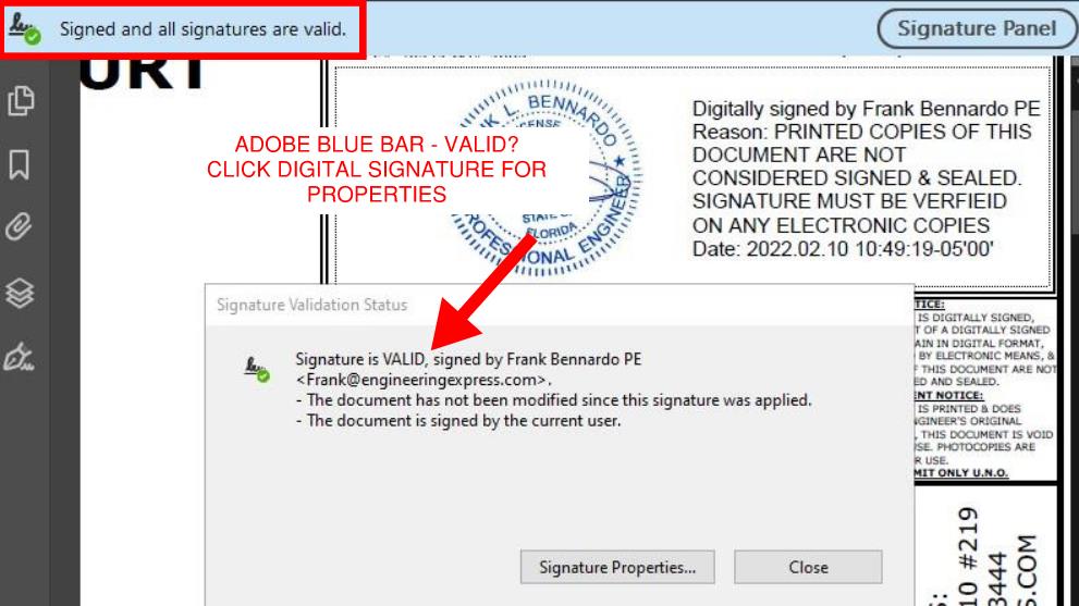 How To Validate A Digital Signature On An Engineers Digitally Sealed Plan Engineering Express 